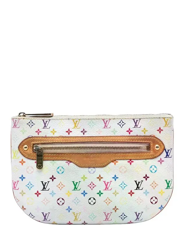 LOUIS VUITTON Monogram Multicolore Pochette Plate Gm Pouch - White