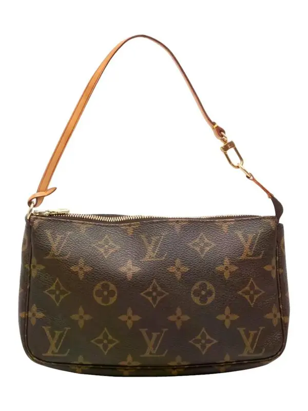 LOUIS VUITTON 2001 Monogram Pochette Accessoires Shoulder Bag - Brown