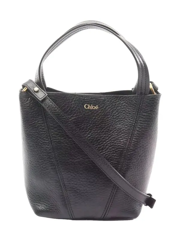 Chloé Small Grained Calfskin Spin Satchel - Black