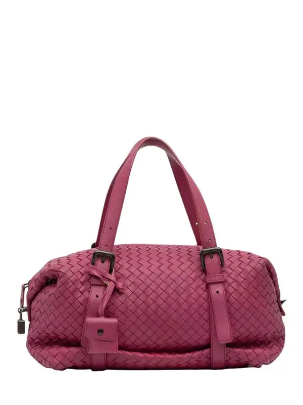 Bottega Veneta Nappa Intrecciato Montaigne Shoulder Bag - Pink
