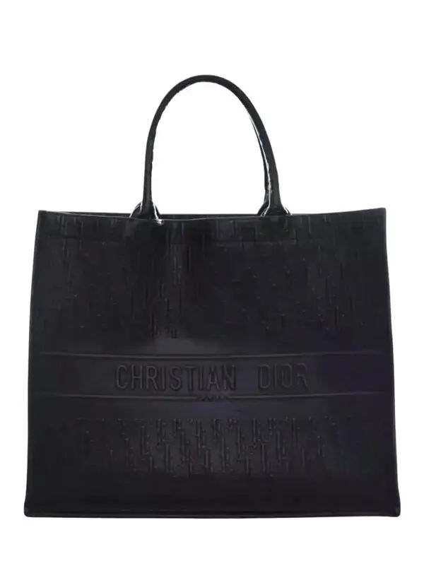 Dior 2021 Large Oblique Embossed Book Tote Bag - Black