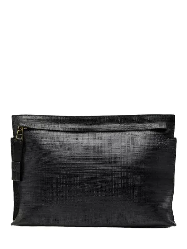 Loewe Leather Anagram T Clutch Bag - Black
