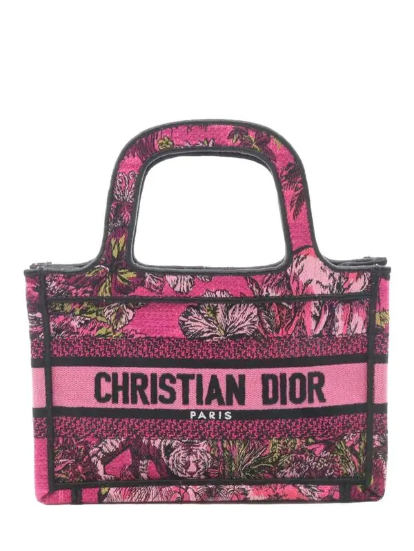 Dior 2023 Mini Embroidered Book Tote Handbag - Pink