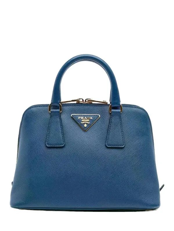 Prada Small Saffiano Lux Promenade Satchel - Blue