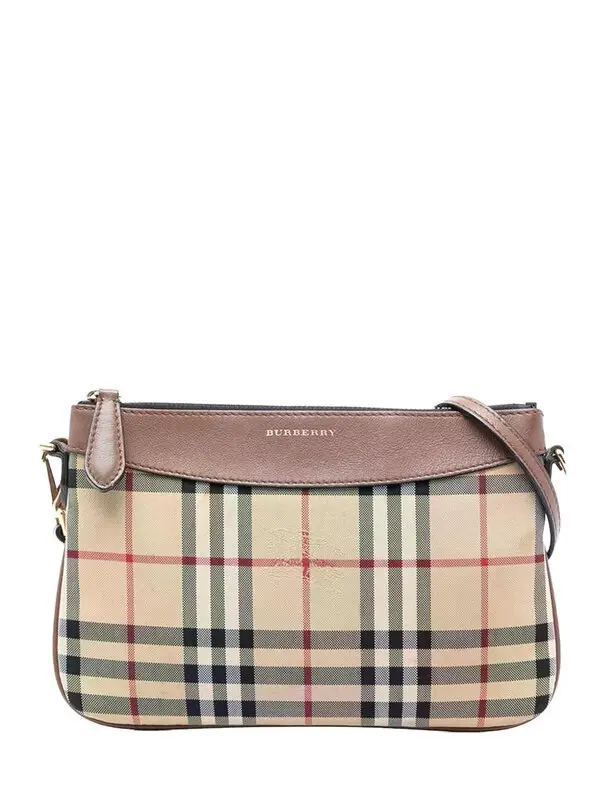 Burberry Haymarket Check Peyton Crossbody Bag - Brown