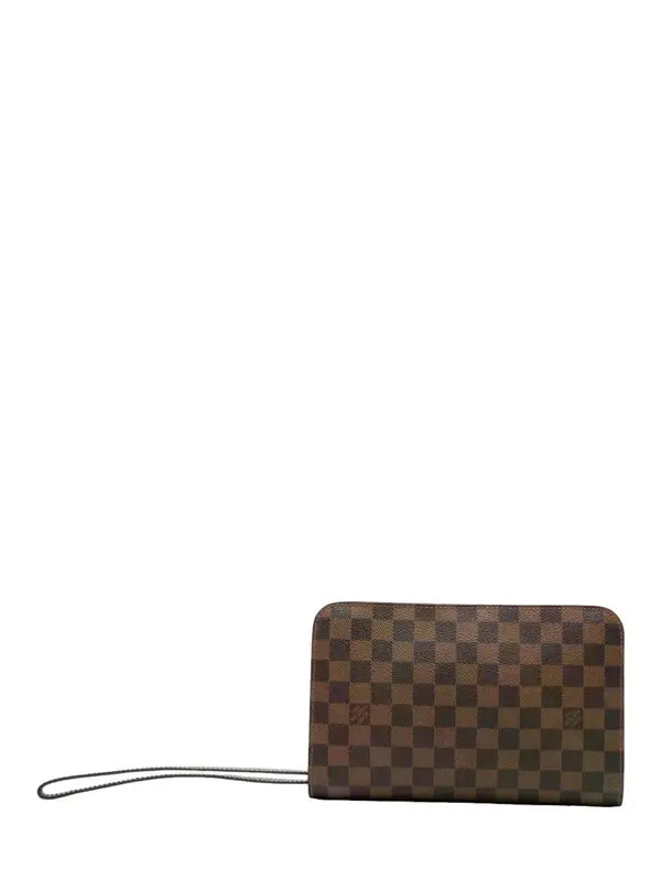 LOUIS VUITTON Damier Ebene Saint Louis Pochette Clutch Bag - Brown
