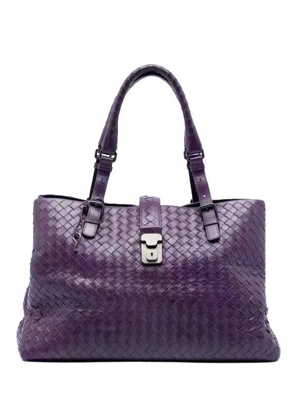 Bottega Veneta Medium Nappa Intrecciato Roma Tote Bag - Purple