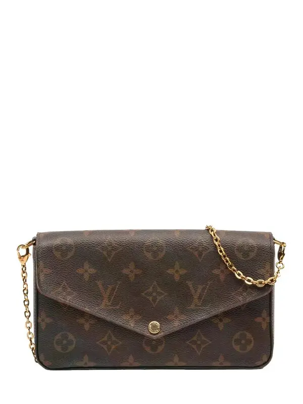 LOUIS VUITTON 2009 Monogram Pochette Felicie Crossbody Bag - Brown