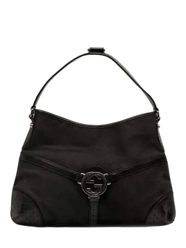 Gucci Canvas Reins Shoulder Bag - Black