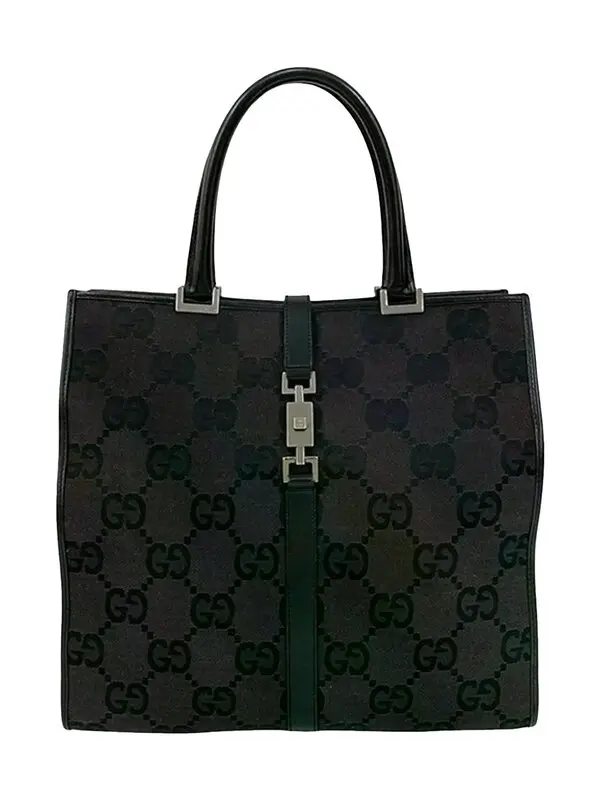Gucci Gg Canvas Jackie Tote Bag - Black