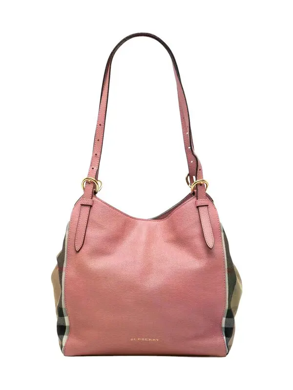Burberry Leather And House Check Canvas Canterbury Tote Bag - Pink