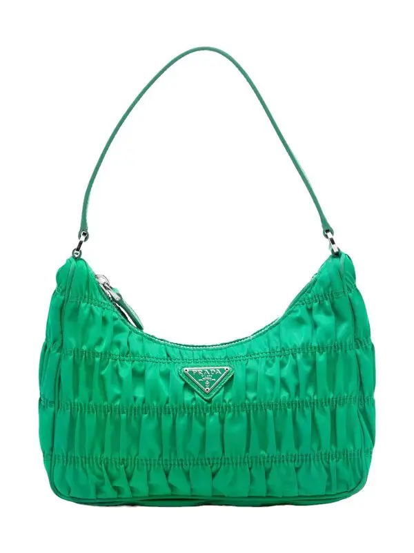 Prada 2013-2026 Tessuto Gaufre Re Edition Shoulder Bag - Green
