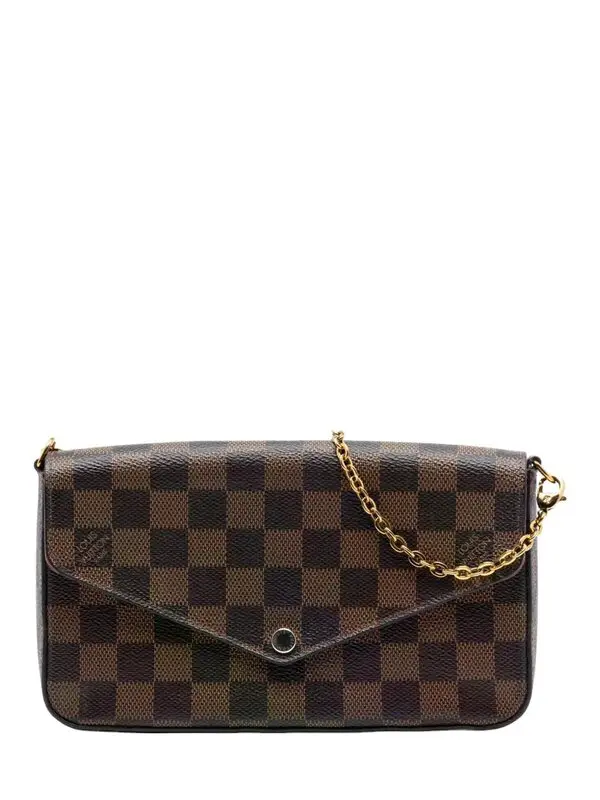 LOUIS VUITTON Damier Ebene Pochette Felicie Crossbody Bag - Brown