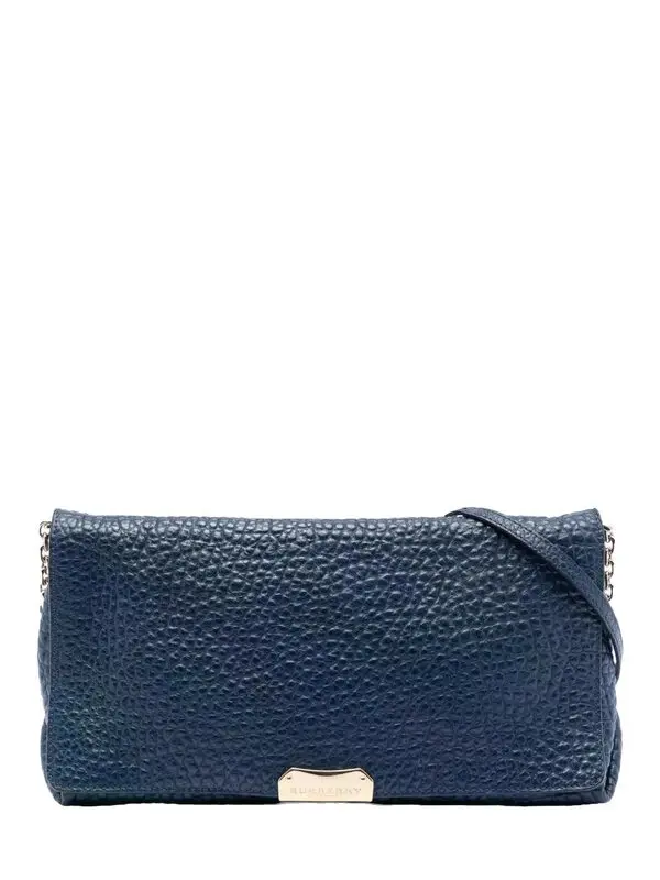 Burberry Medium Grain Calfskin Mildenhall Crossbody Bag - Blue