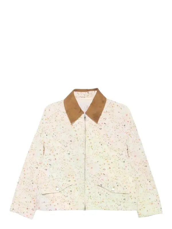 TELA Floral-print Collar Jacket - Neutrals
