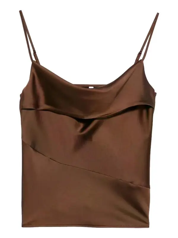 Imperial Draped Blouse - Brown