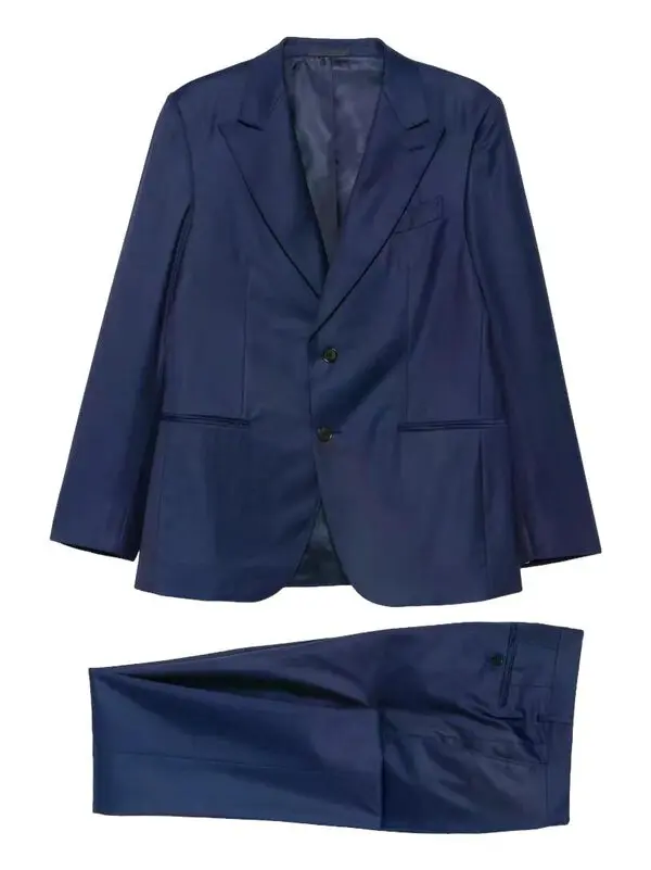 Caruso Peak-lapel Suit - Blue