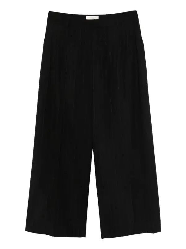 THESTROY Stripe-pattern Trousers - Black