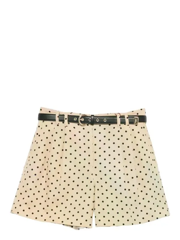 Max Mara Polka-dot Belted Shorts - Neutrals