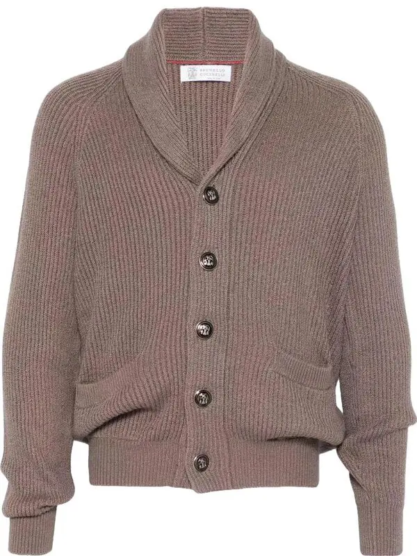 Brunello Cucinelli Shawl-collar Cardigan - Brown