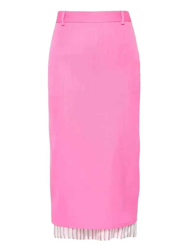 Attico Striped-trim Midi Skirt - Pink