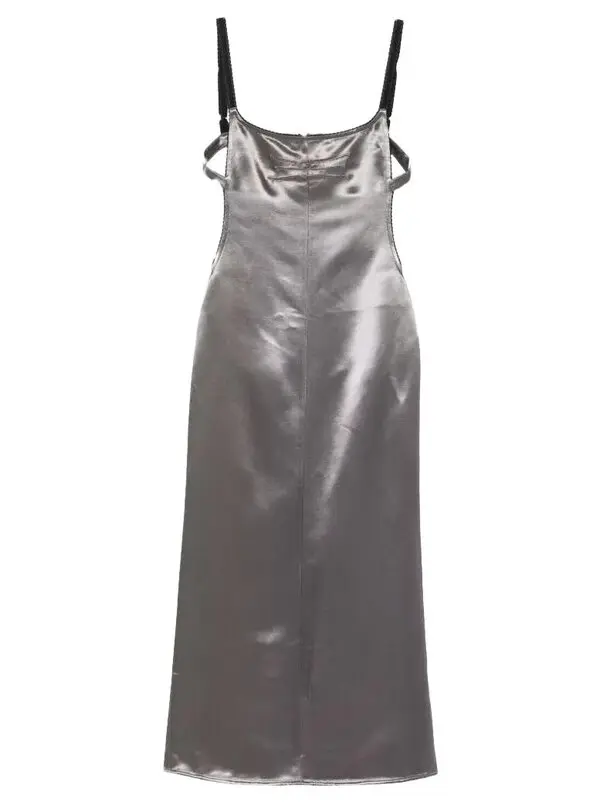 Attico Satin Midi Dress - Grey