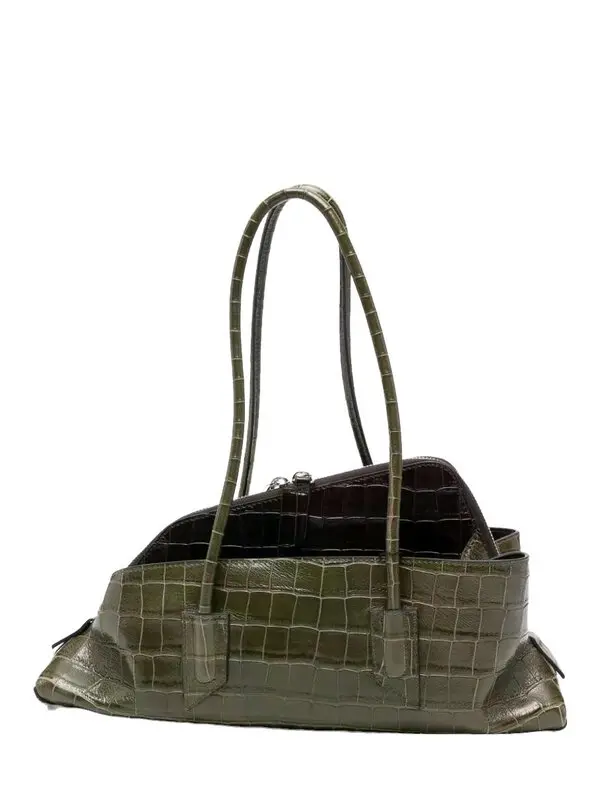 Attico La Passeggiata Crocodile-effect Top-handle Bag - Green