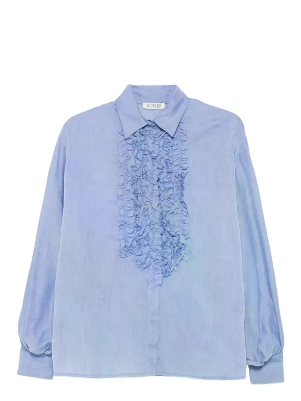 SOSUE Antonia Ruffled Shirt - Blue