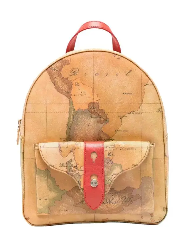 ALVIERO MARTINI 1° CLASSE Map-print Backpack - Neutrals