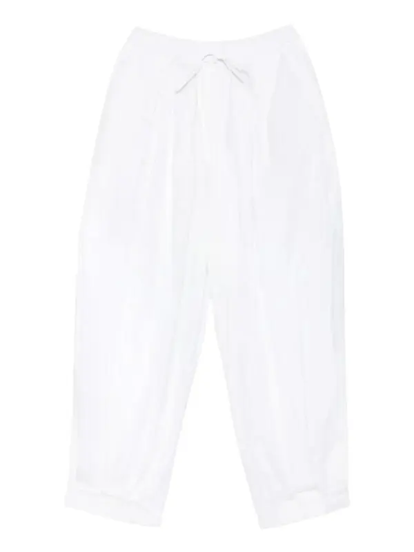 Mark Kenly Domino Tan Drawstring Trousers - White