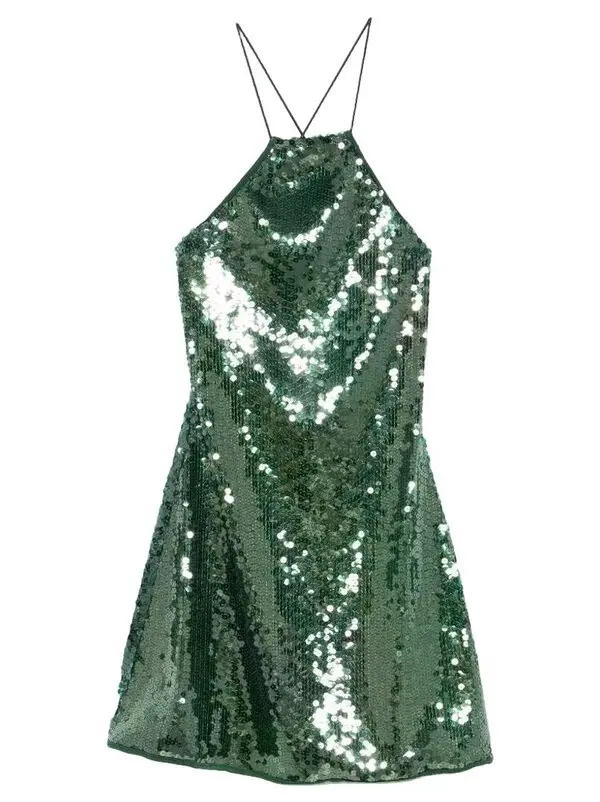 Oseree Sequin-embellished Mini Dress - Green