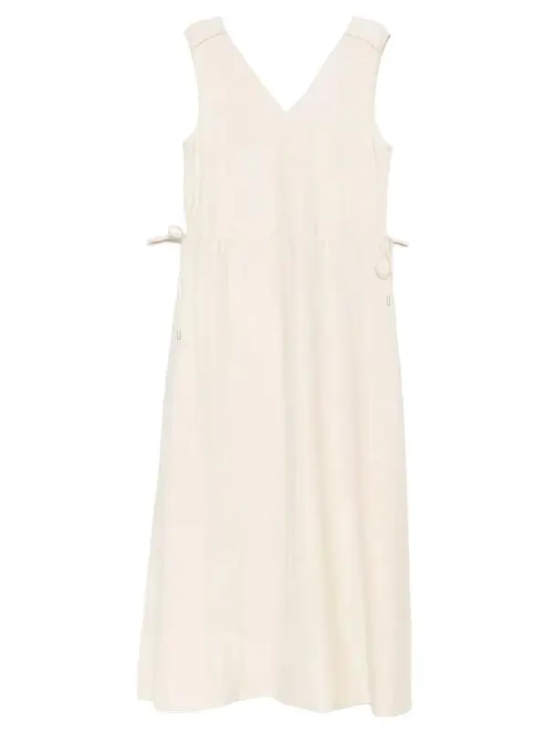 Peserico V-neck Midi Dress - Neutrals