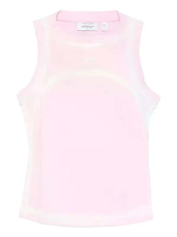 Off-White Spray-off Stamp Ribbed Tank Top - Pink