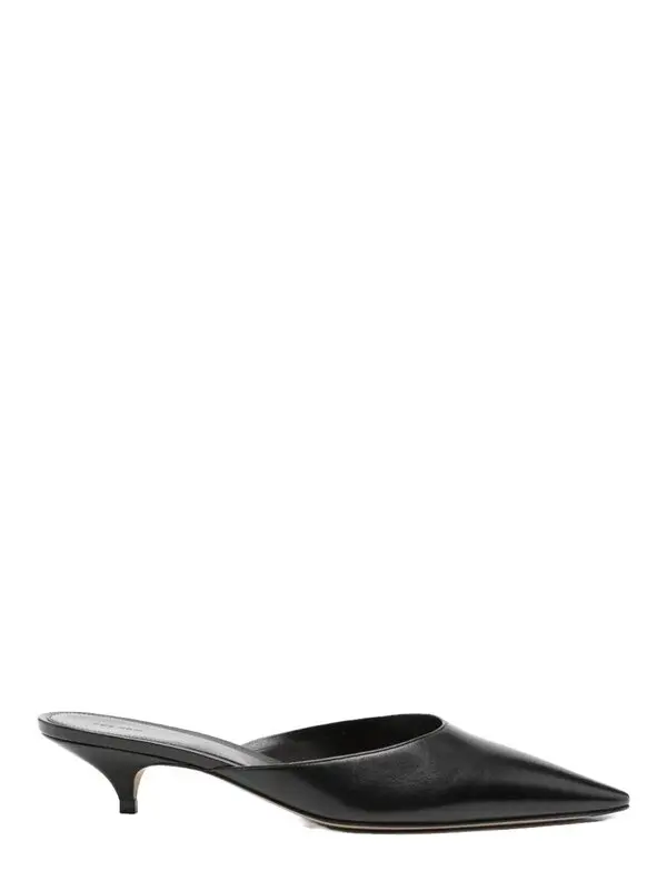 THE ROW Liisa Kitten Pointed Mules - Black