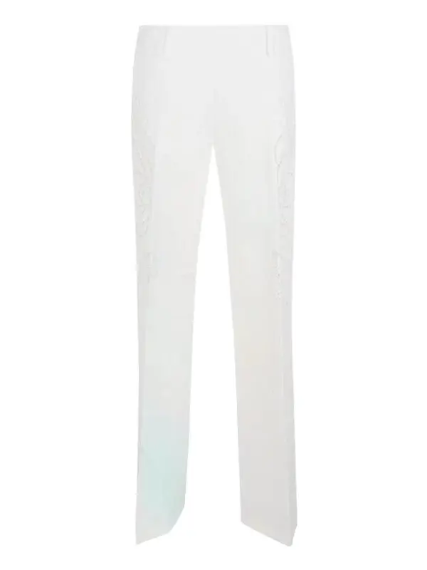 Ermanno Scervino Floral-appliqué Trousers - White