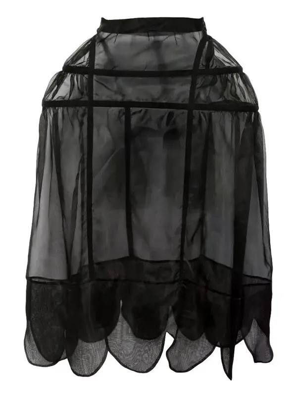 Simone Rocha Scallop-trim Panelled Mini Skirt - Black