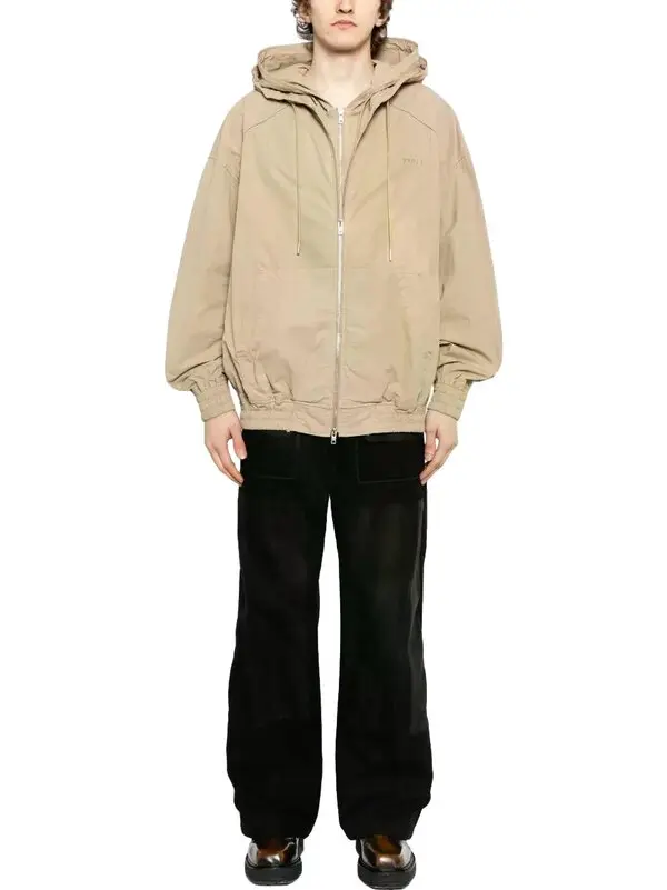 JUUN.J Hooded Zip-up Jacket - Neutrals