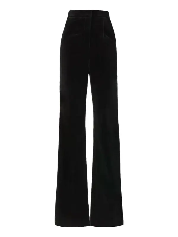 Costarellos Avice Velvet Wide-leg Trousers - Black