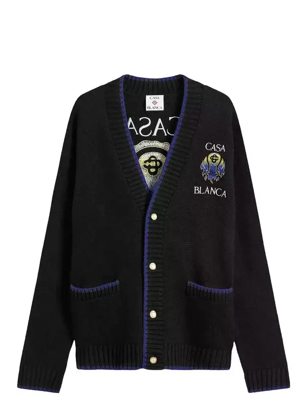 Casablanca Flaming Tennis Ball Cardigan - Black