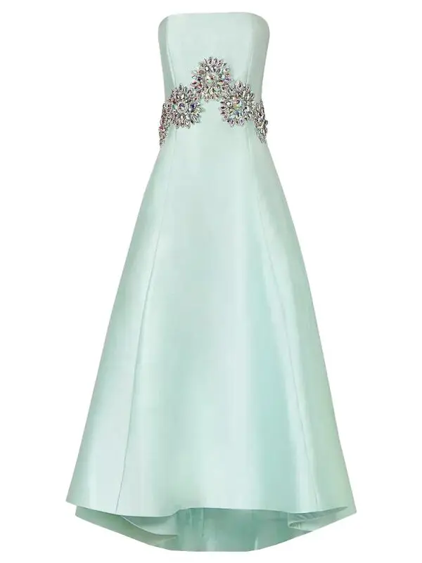 Costarellos Crystal-embellished Strapless Midi Dress - Green