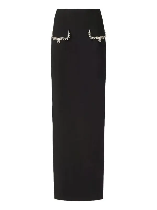 Costarellos Stara Crystal-chain Maxi Skirt - Black