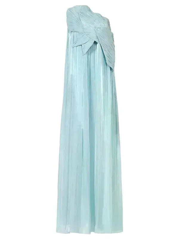 Costarellos Amabel Draped One-shoulder Maxi Dress - Blue