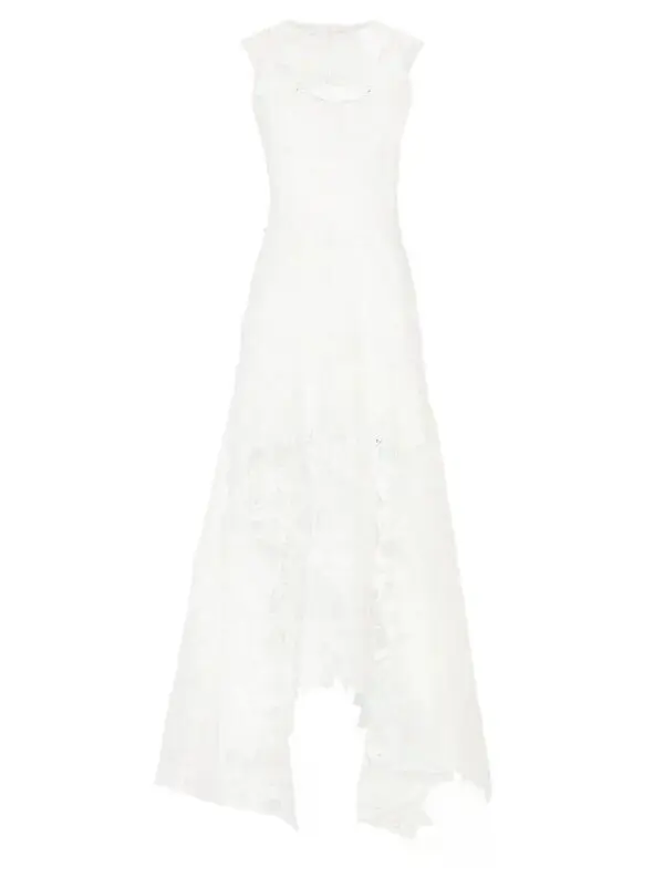 Costarellos Janica Lace Asymmetric Dress - White