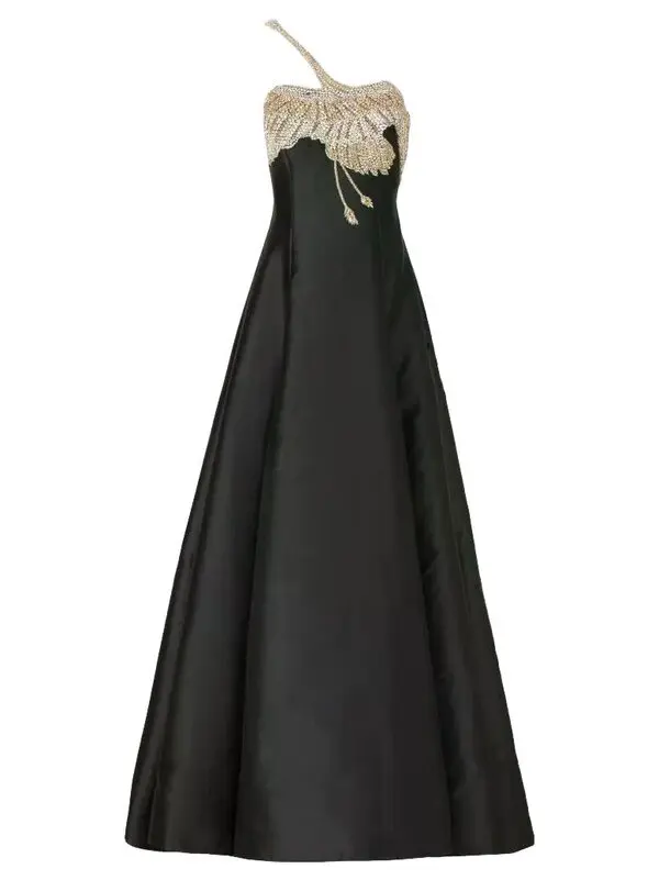 Costarellos Crystal-appliqué Gown - Black