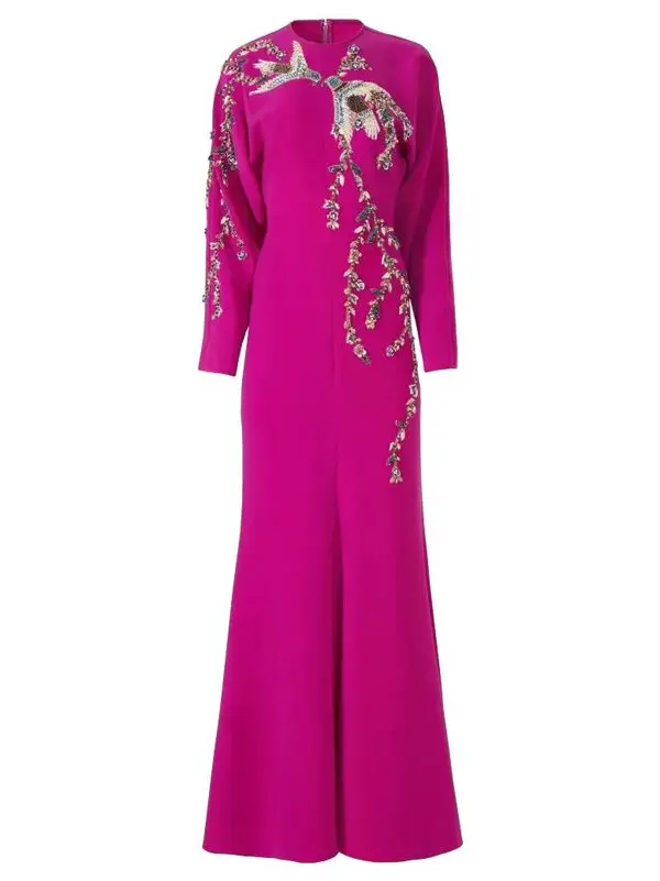 Costarellos Marla Crystal-appliqué Maxi Dress - Pink