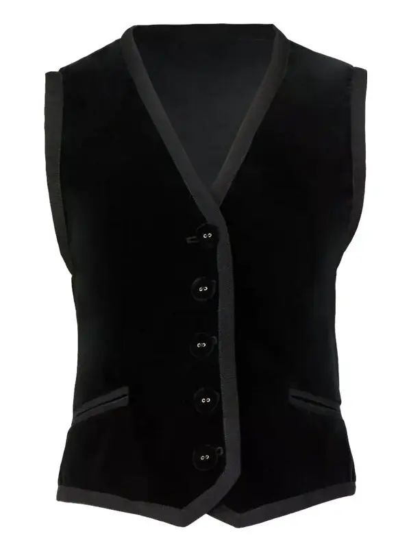 Costarellos Jetta Velvet Waistcoat - Black