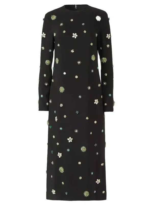 Costarellos Embellished Crepe Midi Dress - Black