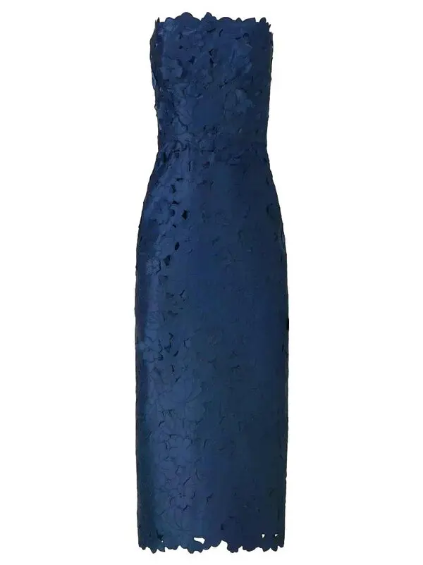 Costarellos Astelle Strapless Midi Dress - Blue