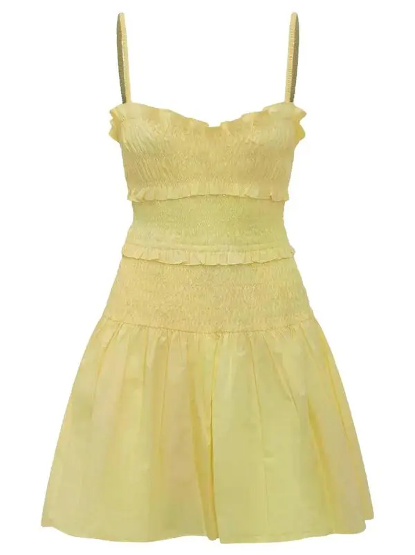 Michael Kors Smocked Mini Dress - Yellow