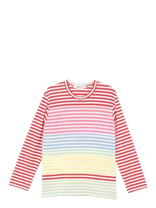 Comme Des Garçons Striped Long Sleeve T-shirt - White